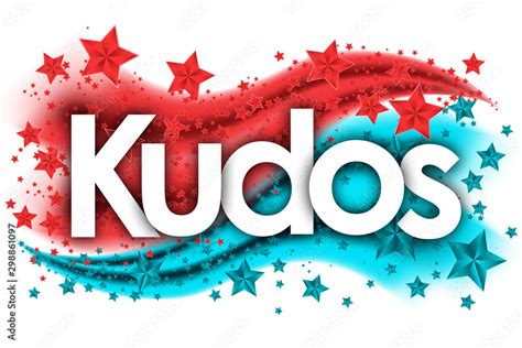 Kudos Word In Stars Colored Background Stock Illustration Adobe Stock
