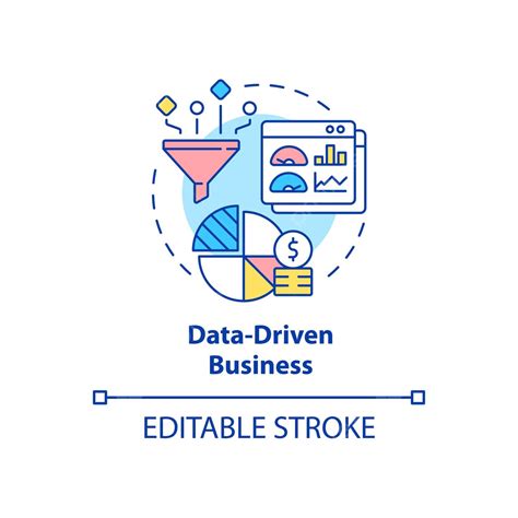 Data Driven Business Concept Icon Graphic Approach Management Vector
