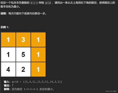 64 最小路径和leetcodecoco最小 最小路径 Csdn博客