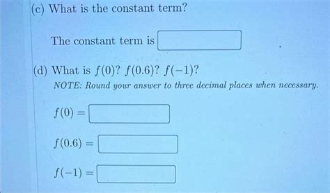 Solved Consider The Polynomial Function