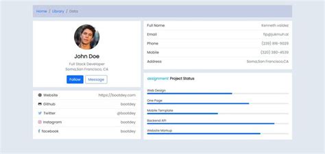 Bootstrap 5 User Profile With Skills Page Template User Profile