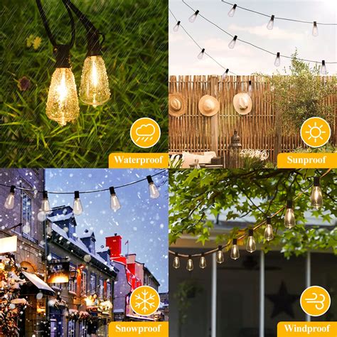 Brightever Led Outdoor String Lights 100ft Patio Lights