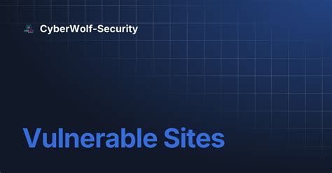 Vulnerable Sites Cyberwolf Security