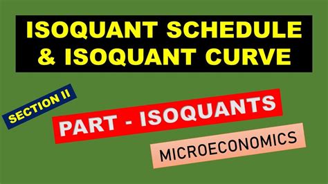 Converting Isoquant Schedule Into Isoquant Curve Mrts Section Ii