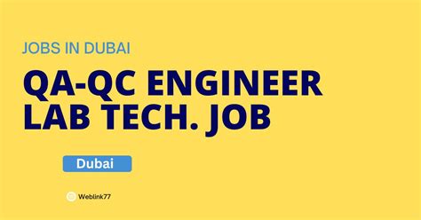 Walk In Interviews QA QC Engineer QA QC Lab Technician