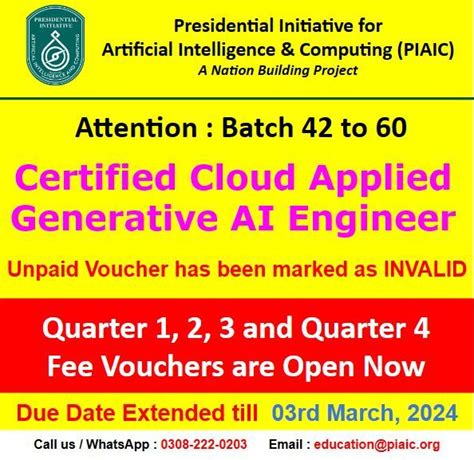 Piaic On Linkedin Attention Piaic Certified Cloud Applied Generative Ai Engineer Unpaid