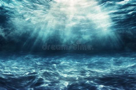Underwater View Of Ocean Surface With Turbulent Waves Ai Generative Stock Image Image Of