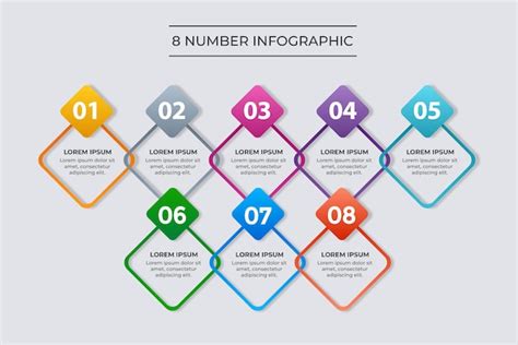 premium vector 8 colors rectangles infographics