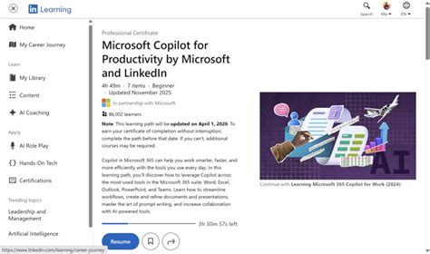 Learn Copilot Across Microsoft 365 With Linkedin Learning Path George