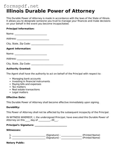 Create Your Illinois Durable Power Of Attorney With Our Printable Template
