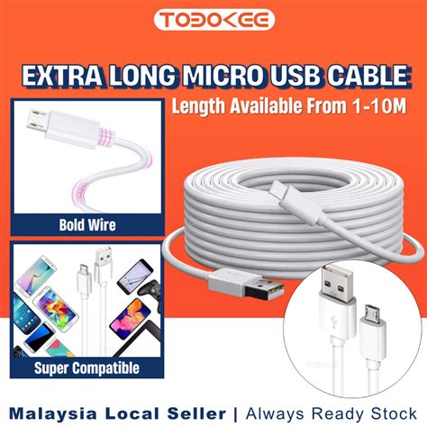 Micro Usb Extension Cable 1m3m5m10m Fast Charging Sync Data Cable