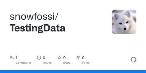 github snowfossi testingdata
