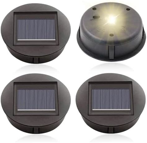 Mizikuu 4 Stuks Reserveonderdelen Zonnepaneel 8 Cm Lampen Lantaarn Deksel Led Waterdicht