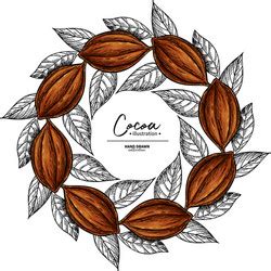 Cocoa Frame Superfood Drawing Template Royalty Free Vector