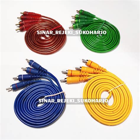 Jual Kabel Rca Audio 2 To 2 Kabel Audio 15 Meter Merah Hijau Biru