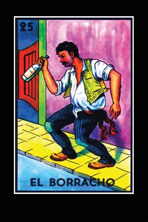 El Borracho Loteria Card Journal Notebook Lined 120 Pages 6x9