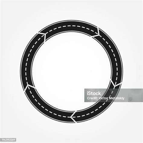 도로 디자인 요소입니다 화살표가 있는 아스팔트 라운드도로 원형 교차로 템플릿입니다 벡터 일러스트입니다 원형에 대한 스톡 벡터 아트 및 기타 이미지 Istock