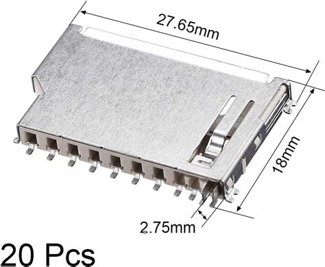 Uxcell SD Memory Card Socket Short Body 11 Pin PCB Mount Connector 20pcs