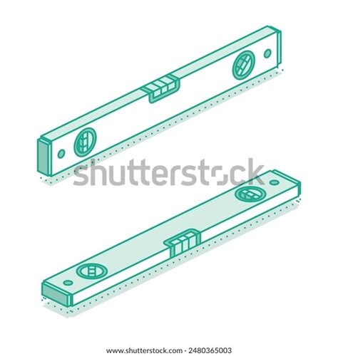 Construction Bubble Level Tool Outline Objects Stock Vector Royalty