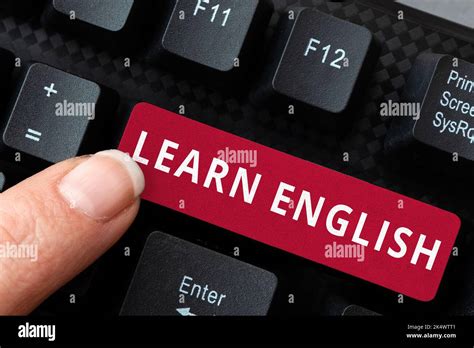Text Sign Showing Learn English Concept Meaning To Train Writing And Speaking Focusing On The
