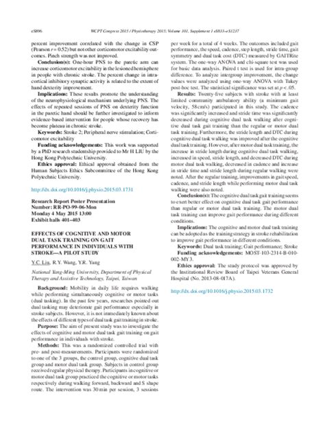 Pdf Effects Of Cognitive And Motor Dual Task Training On Gait