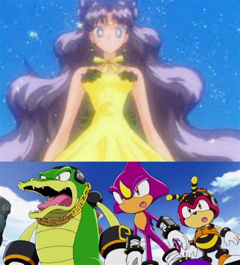 Team Chaotix Sonic X Shocked To See Human Luna By Kikibelliboo On