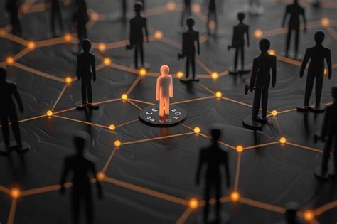 Digital Representation Of Networked Human Figures Standing On Hexagonal Structures With One