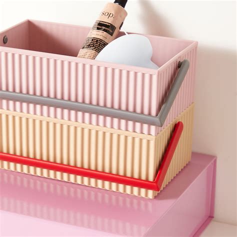 Hachiman Omnioffre Stacking Storage Box Small Pink Grey END AU