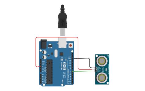 Circuit Design Ultrasonic Distance Sensor With Registers Tinkercad