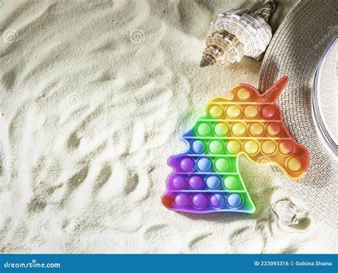 Pop It Toy Rainbow Colors In The Form Of A Unicorn Multi Colored