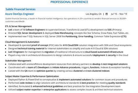 Azure Resume The 2022 Guide With 10 Samples And Examples