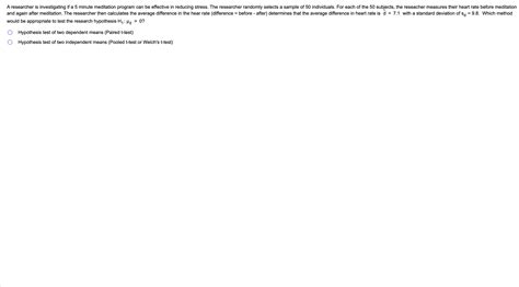 Solved Would Be Appropriate To Test The Research Hypothesis