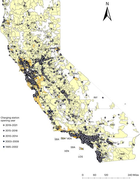 Distribution Of Evcss In California Dots Indicate Evcss Installed At Download Scientific
