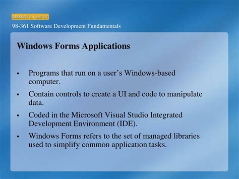 ppt understand windows forms applications and console based