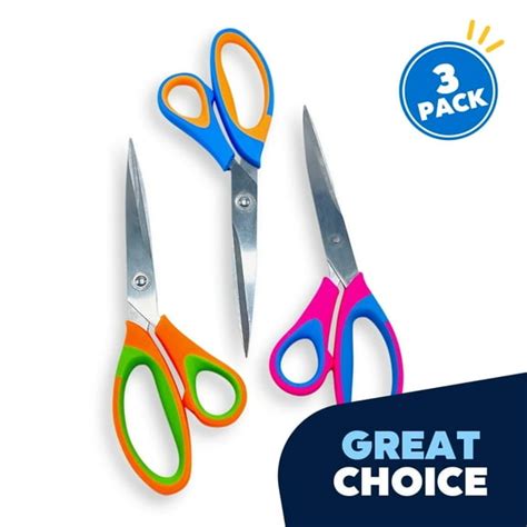 Cevemin 6 Pcs Graduated Scissors Set With Ruler Multipurpose Colorful