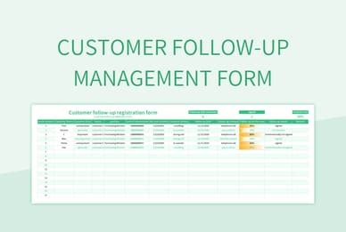 Customer Follow Up Management Form Excel Template And Google Sheets File For Free Download