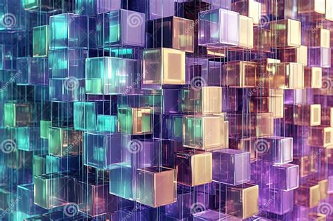 Abstract Background With Structure Of Cubes Colorful Cubes Texture For Technology Backdrop