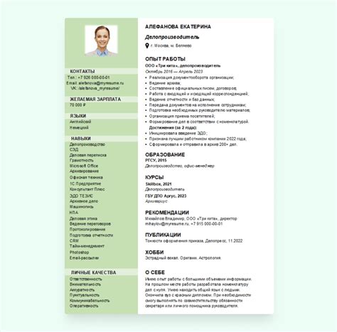 Как Создать Резюме в Excel [Скачать Образцы и Бланки для Эксель]