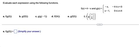 Solved Evaluate Each Expression Using The Following Chegg Com
