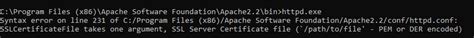 Aem Unable To Start Apache Error Sslcertificatefile Takes One