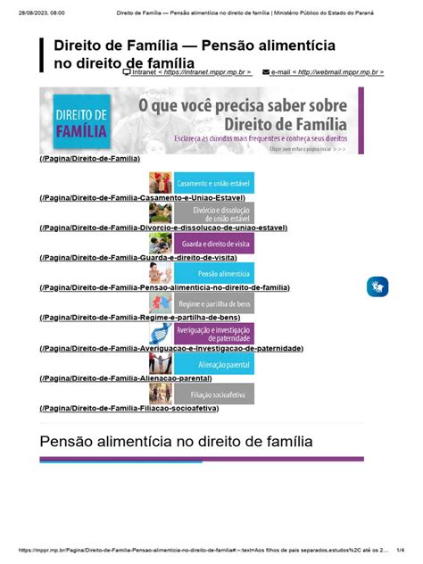 Direito De Família Pensão Alimentícia No Direito De Família