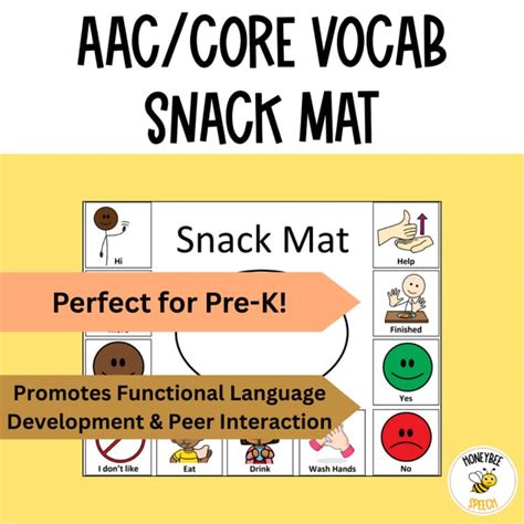 Aaccore Vocabulary Snack Mat By Honeybeespeech Tpt