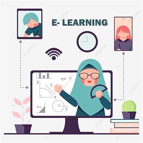Sekolah E Learning Sekolah Guru E Learning Png Dan Vektor Dengan