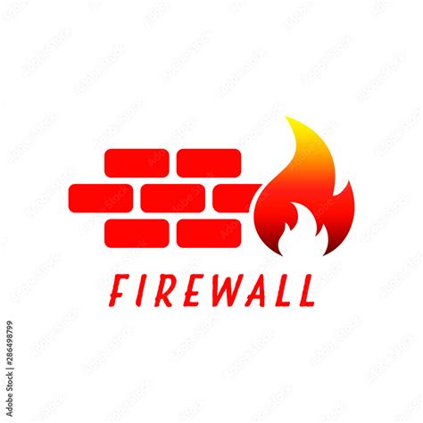 Vector Illustration Of Firewall Icon Network Security Symbol