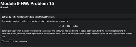 solved module 9 ﻿hw problem 15 1 ﻿point solve a specific