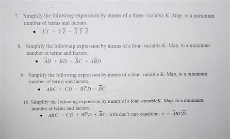 Solved 7 Simplify The Following Expression By Means Of A Chegg Com