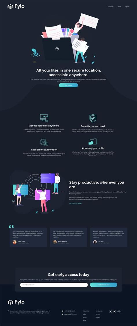 Frontend Mentor Fylo Landing Page With Reactjs Coding Challenge Solution