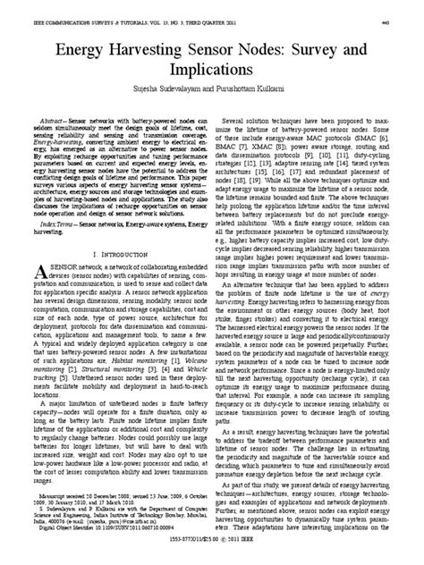 Energy Harvesting Sensor Nodes Survey And Implications Pdf Rechargeable Battery Battery