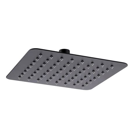 200250300mm Super Slim Square Black Stainless Steel Shower Head In