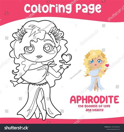 사랑과 아름다움의 귀여운 그리스 여신을 색칠하고 스톡 벡터로열티 프리 2310761297 Shutterstock